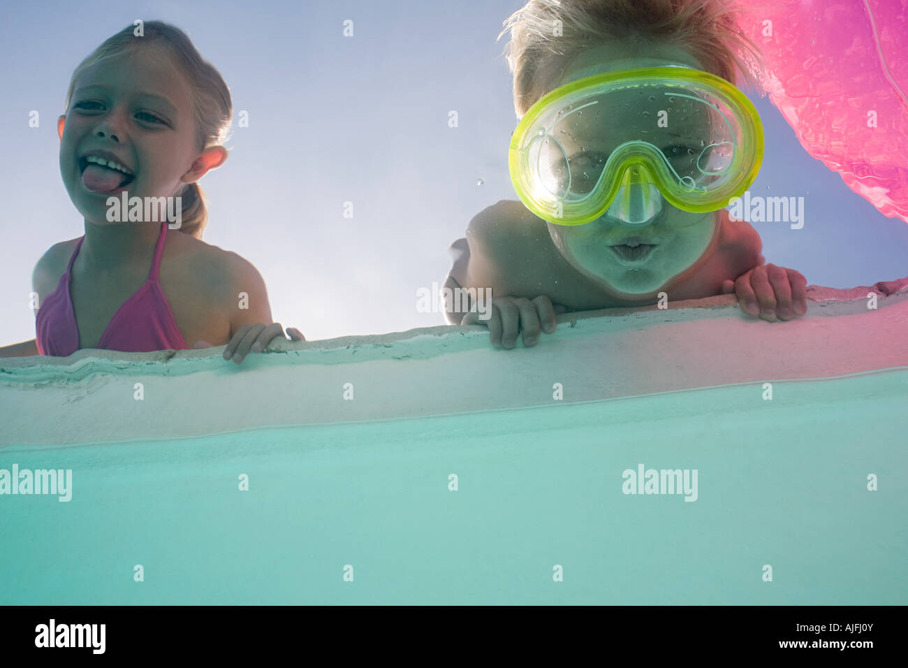 Boy putting face underwater Stock Photo - Alamy