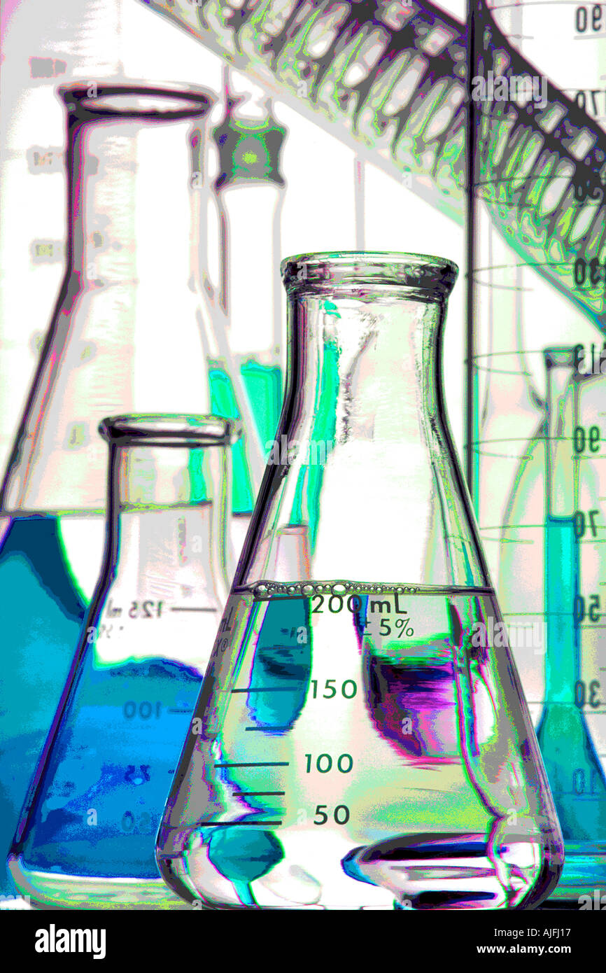 Chemical Glassware Pictorial Stock Photo - Alamy