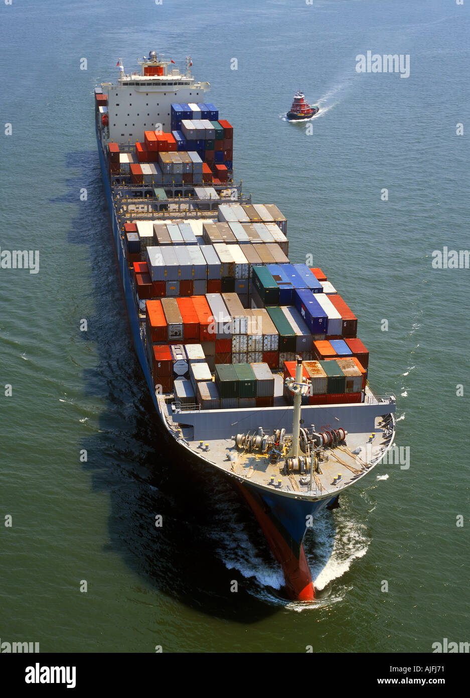 Container Ship Tug in Upper New York Bay Stock Photo - Alamy