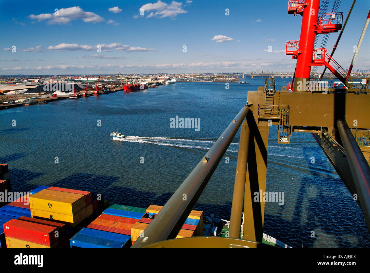 250 ft up on the Giant Crane Rig Container Shipping Operation Stock ...