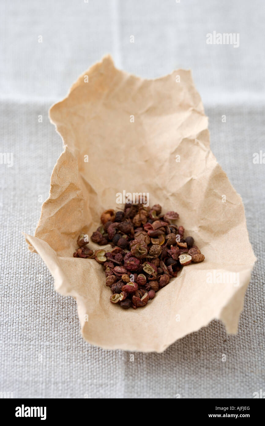 Szechuan pepper in brown paper Stock Photo - Alamy