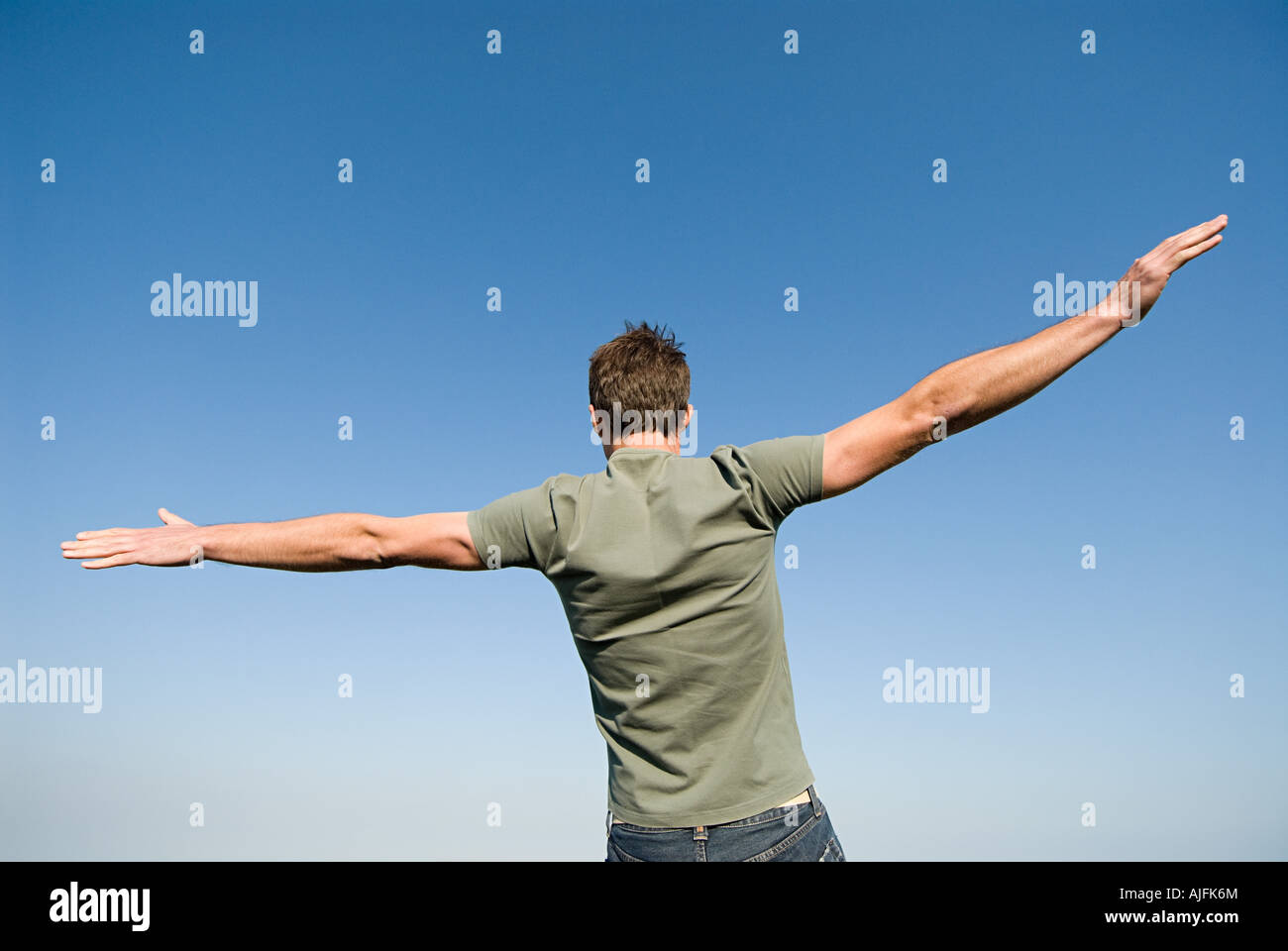 Back Arms Open Man High Resolution Stock Photography and Images - Alamy