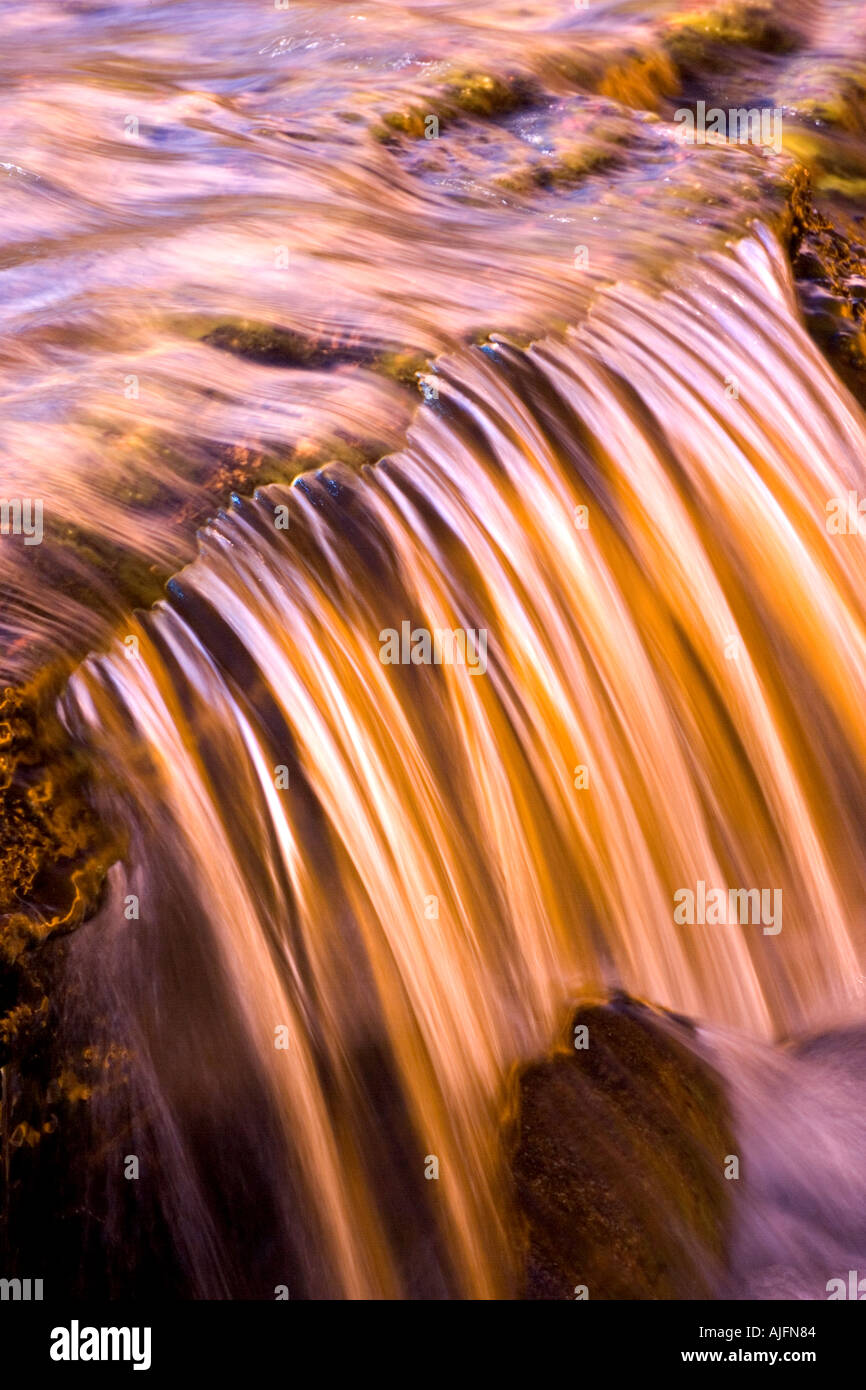 Waterfall with gold filtration effects Stock Photo - Alamy