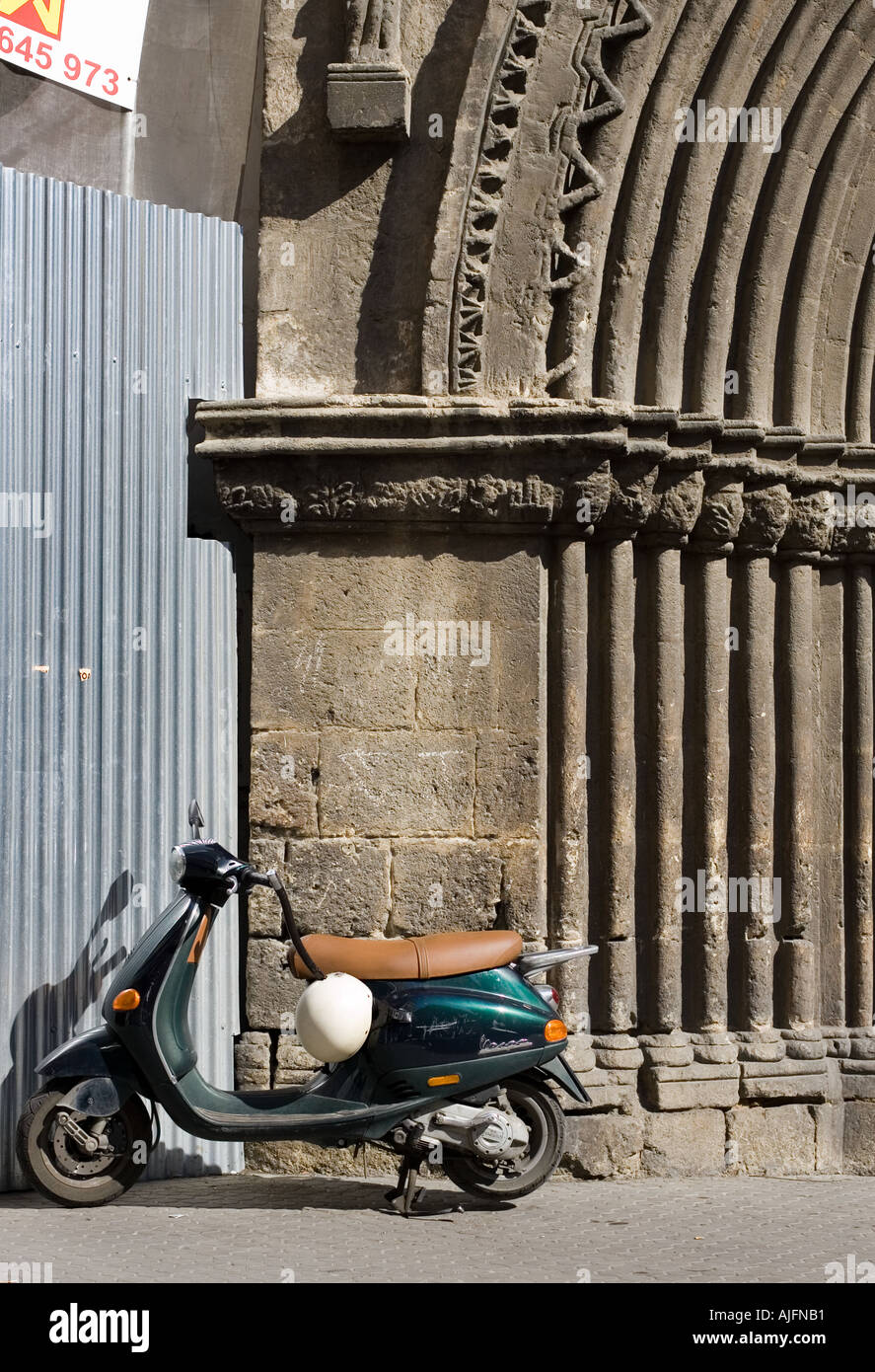 Old and new Gothic church and scooter Stock Photo - Alamy