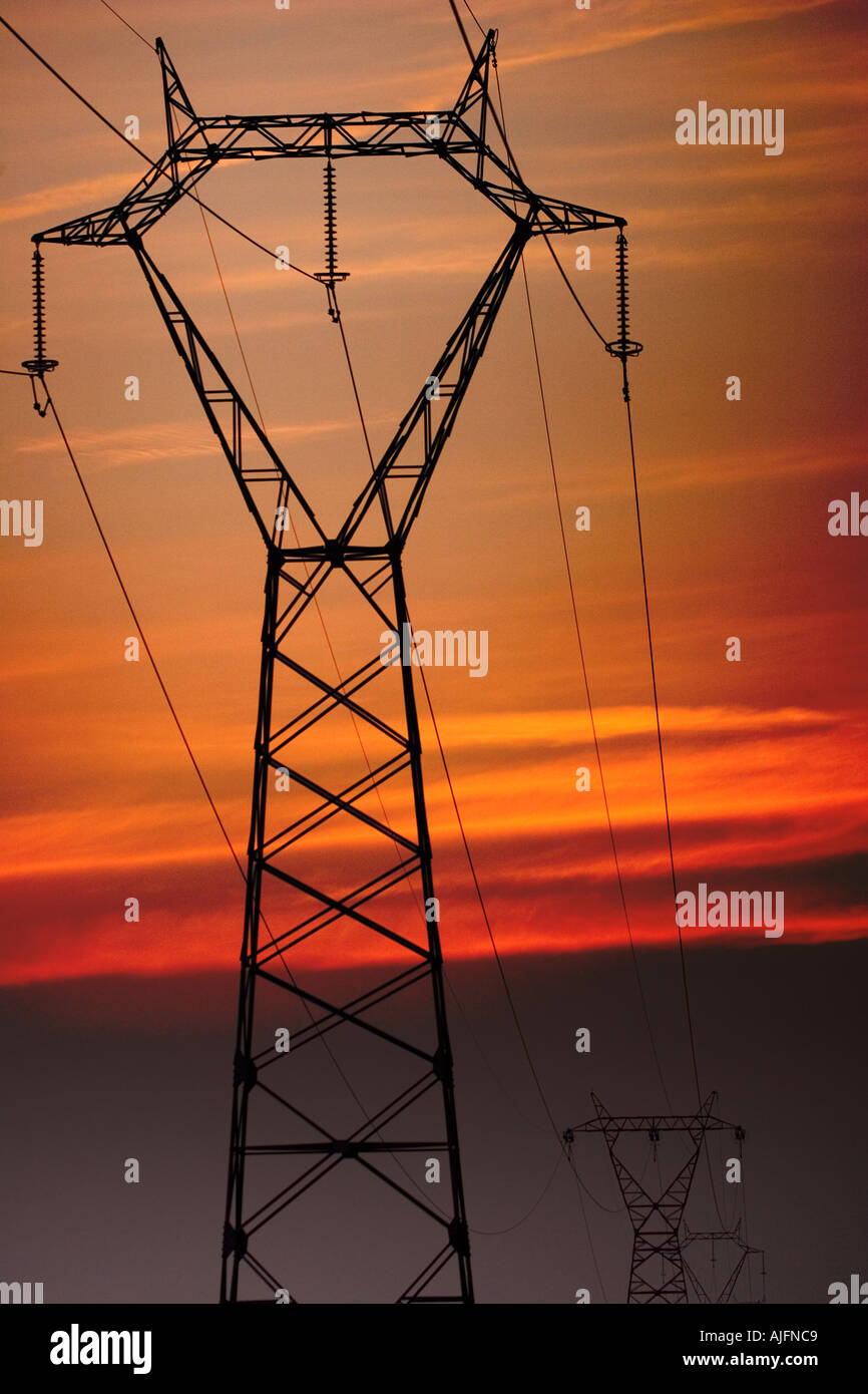 power line post Stock Photo - Alamy
