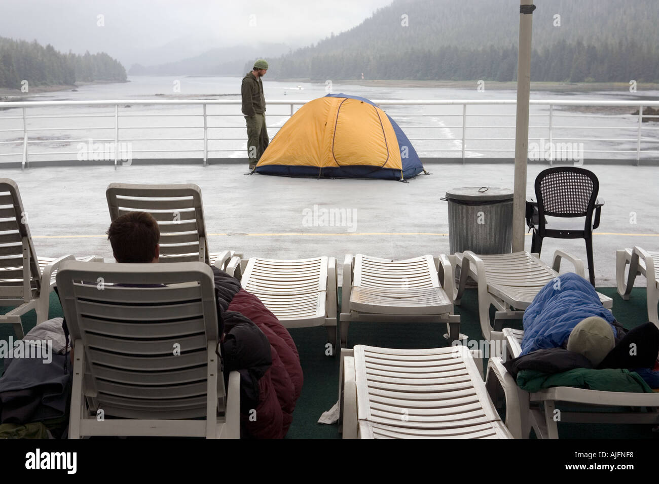 A passenger on a ship from the Alaska Marine Highway Ferry System set ...