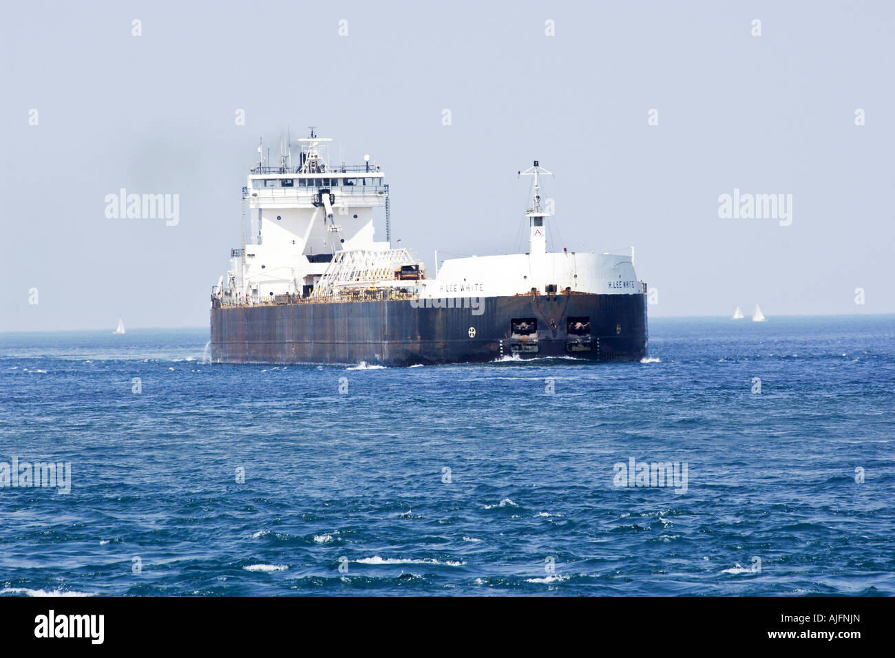 A Lake freighter on Lake Huron Michigan MI Stock Photo - Alamy