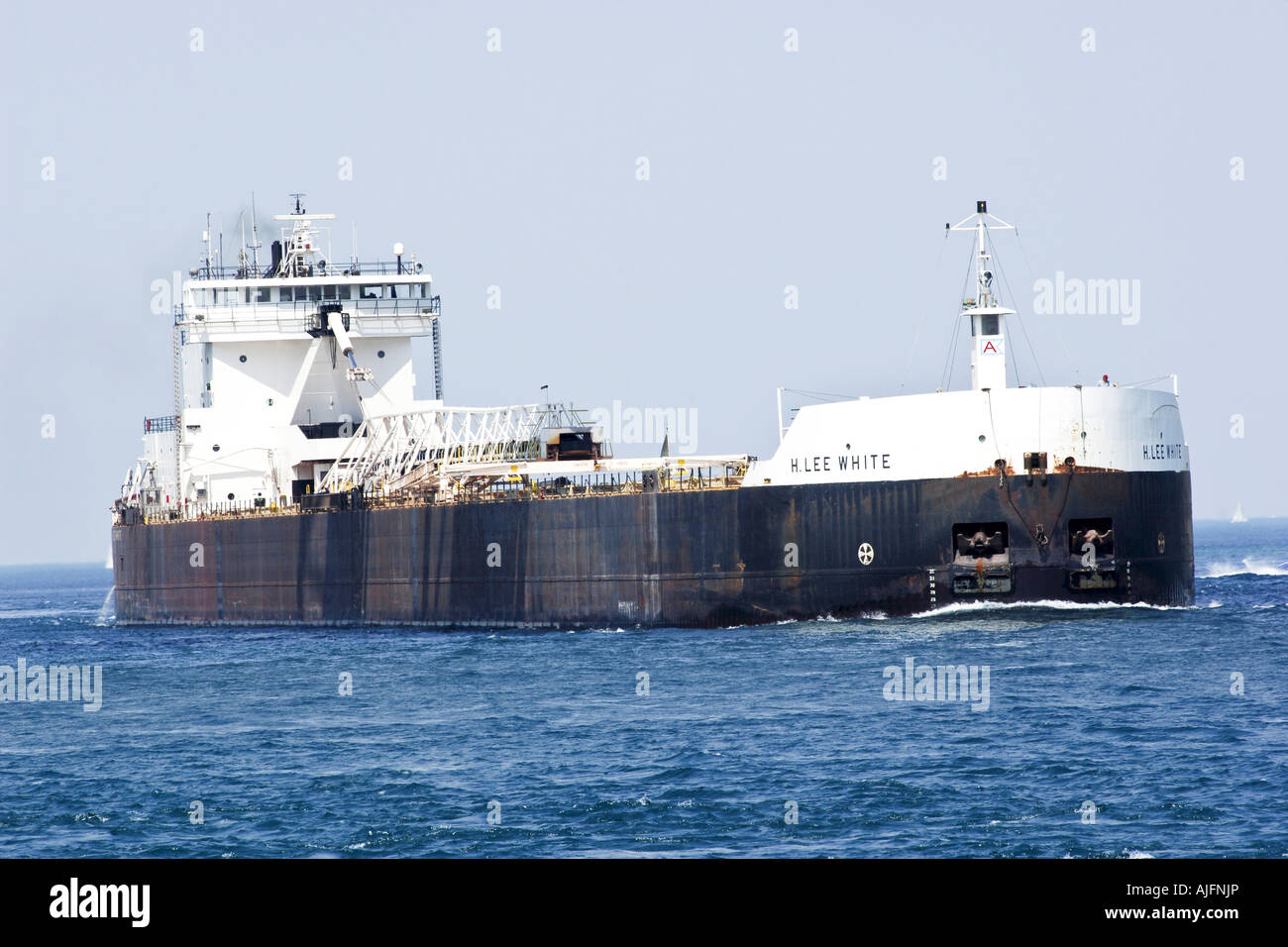 A Lake freighter on Lake Huron Michigan MI Stock Photo - Alamy