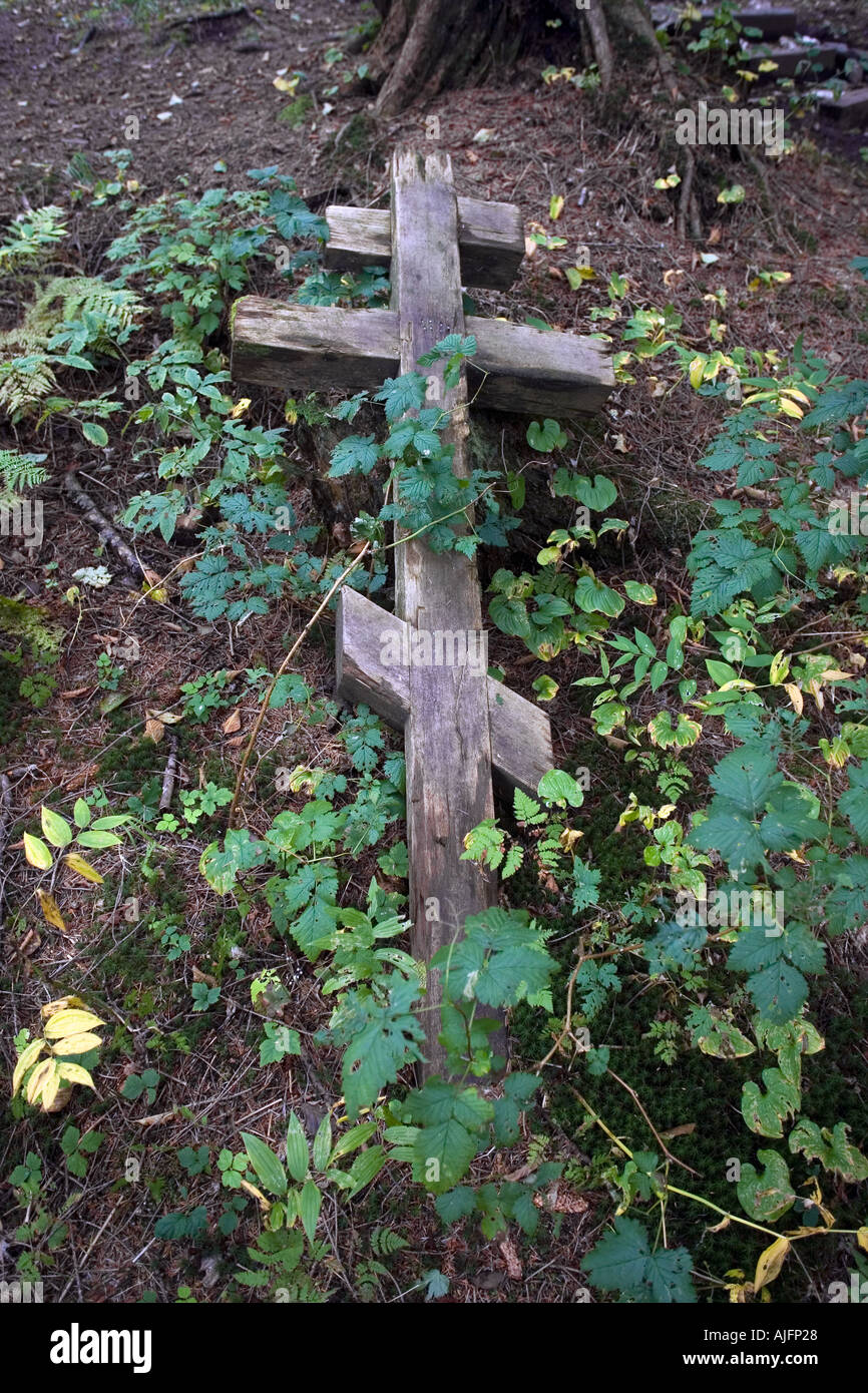 Marker in the old Russian Cemetery in Sitka Alaska Stock Photo - Alamy