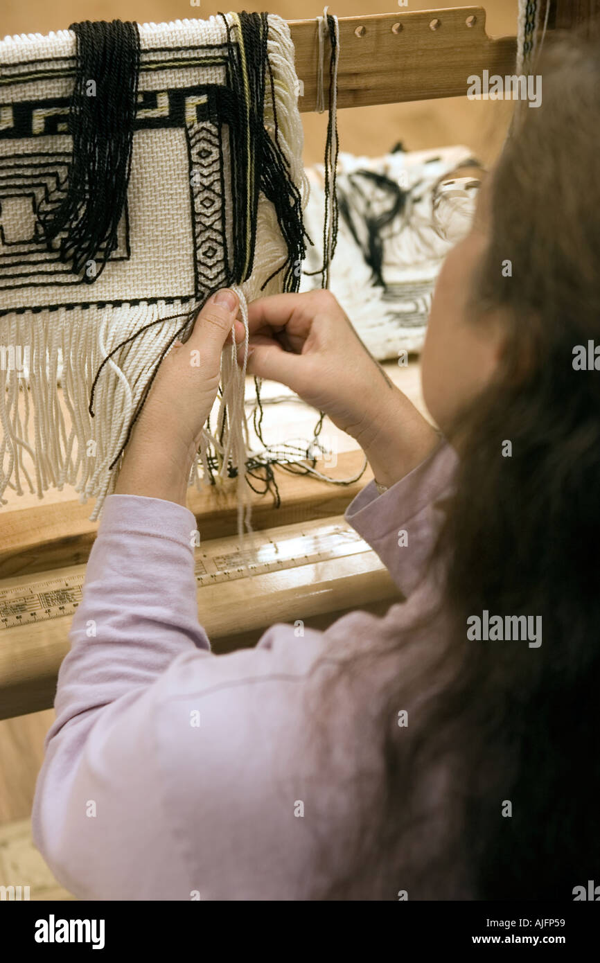 Teri Rofkar a basket and ceremonial robe weaver in the Tlingit ...