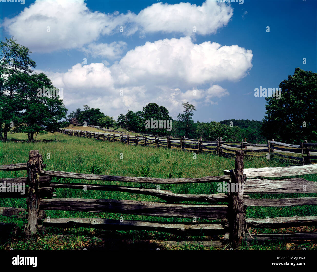 Rural scene along the blue Ridge Parkway in Virgina showing a rustic ...