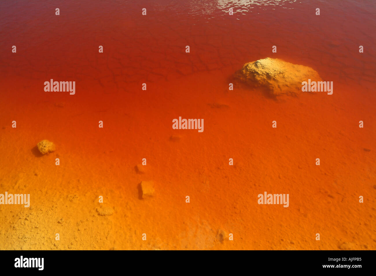 Red water pond, Rio Tinto opencast mine Stock Photo - Alamy
