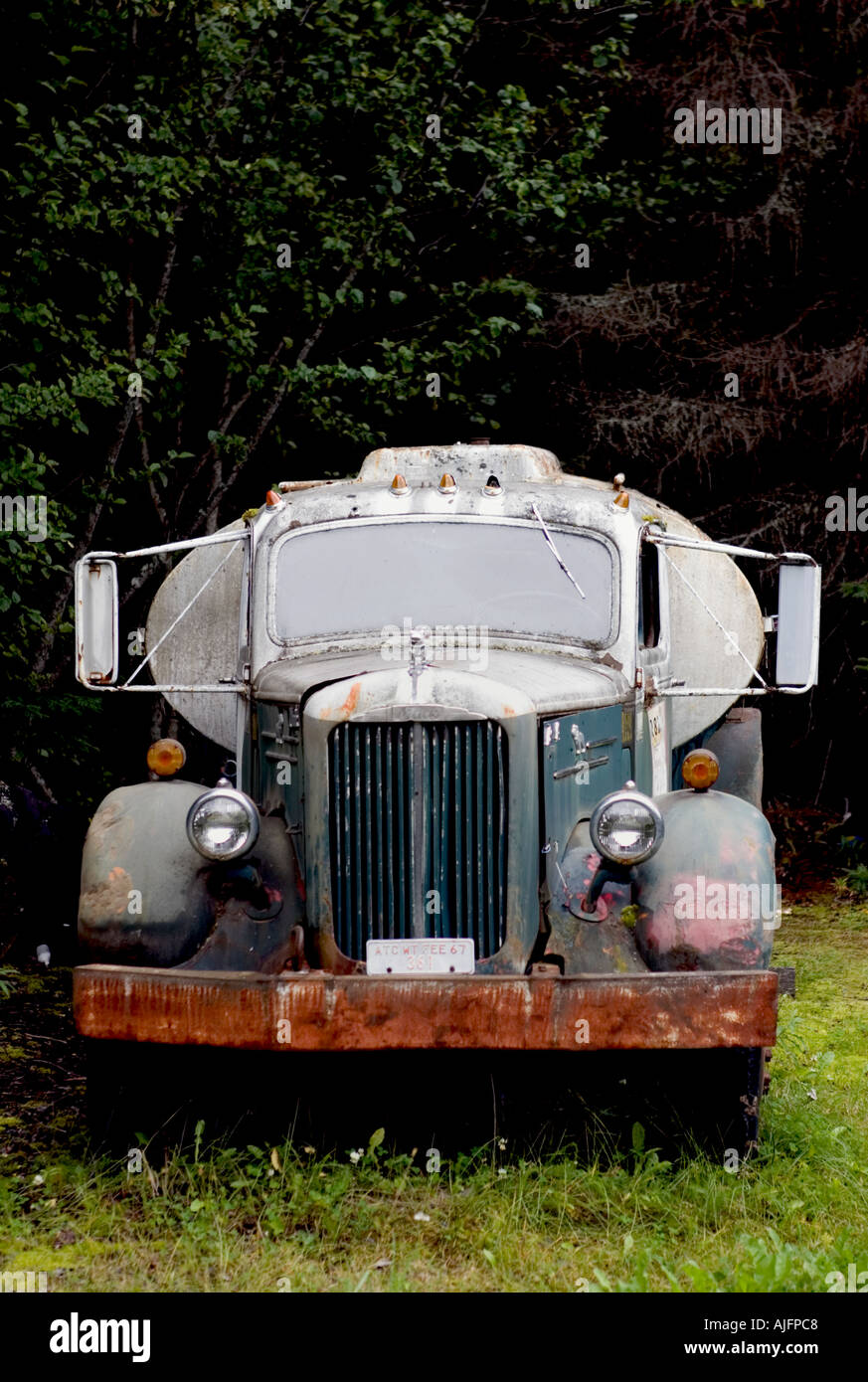 Abandoned gas tanker truck in Hope Alaska Stock Photo - Alamy