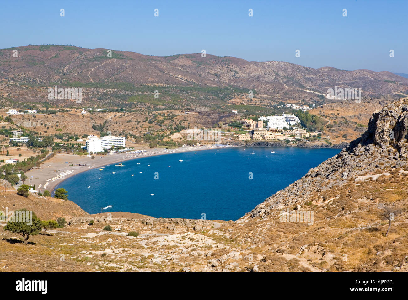 VLICHA BEACH LINDOS RHODES GREECE Stock Photo - Alamy