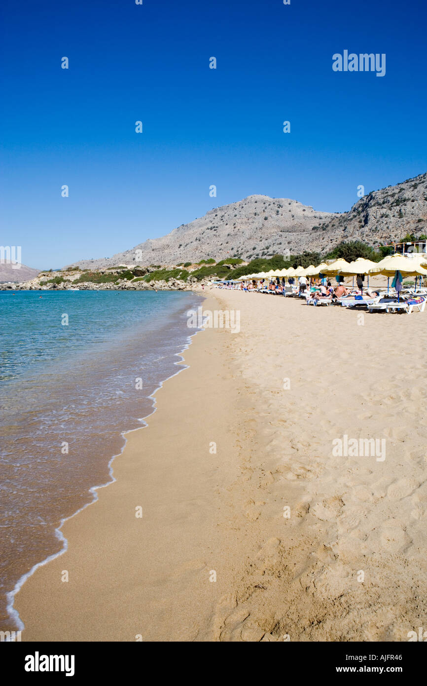 PEFKOS BEACH NEAR LINDOS RHODES GREECE Stock Photo - Alamy