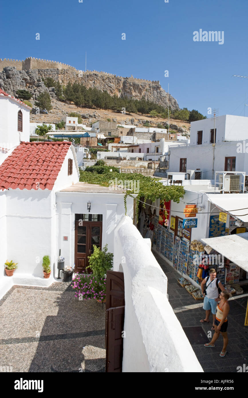 STREETS OF LINDOS RHODES GREECE Stock Photo - Alamy