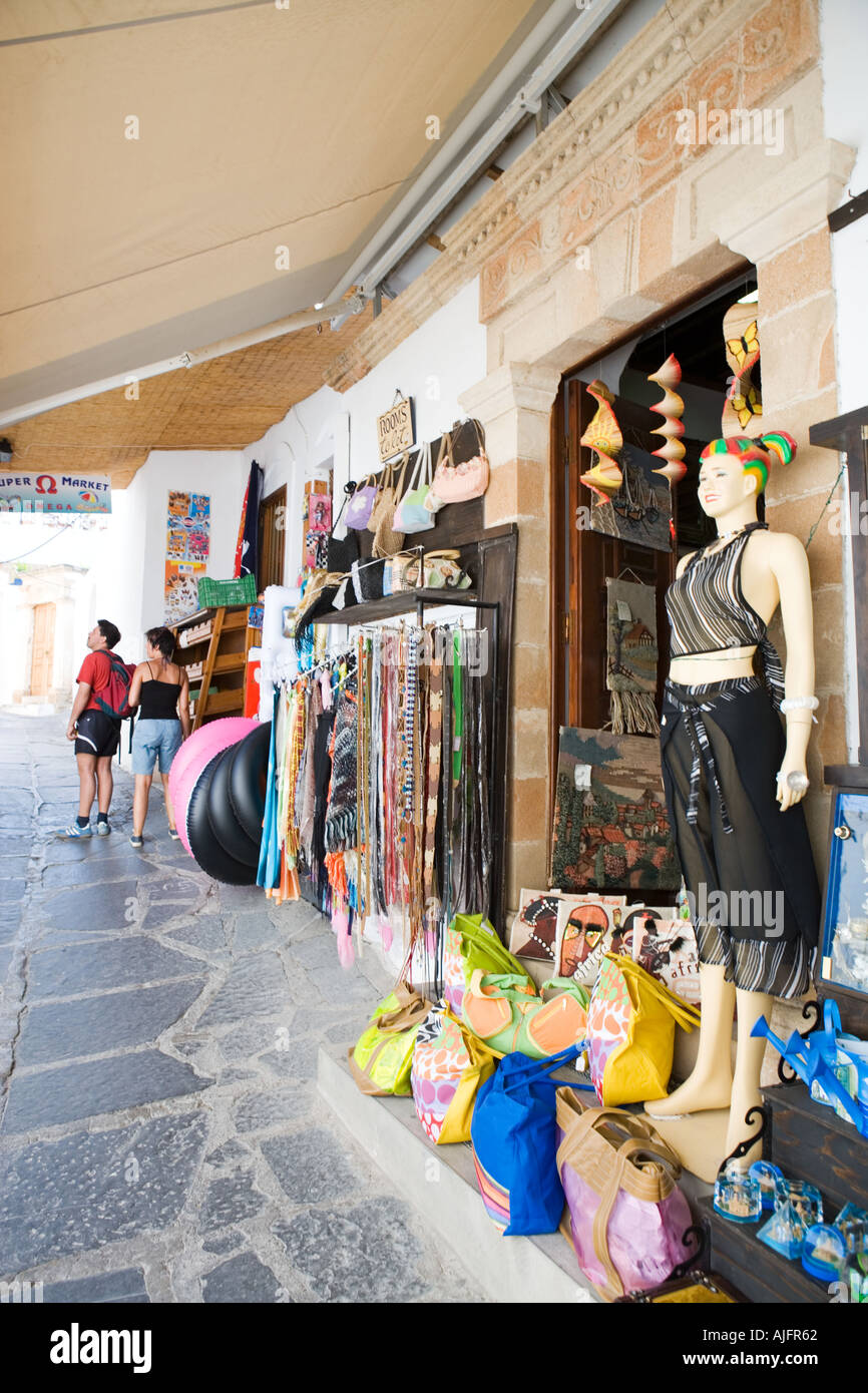 STREETS OF LINDOS RHODES GREECE Stock Photo - Alamy