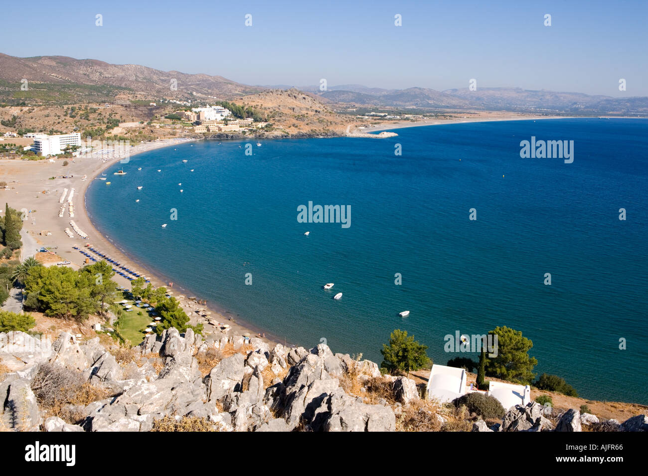 VLICHA BEACH LINDOS RHODES GREECE Stock Photo - Alamy