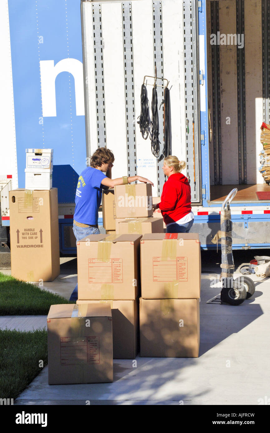 Relocation day for this family to another home Stock Photo - Alamy