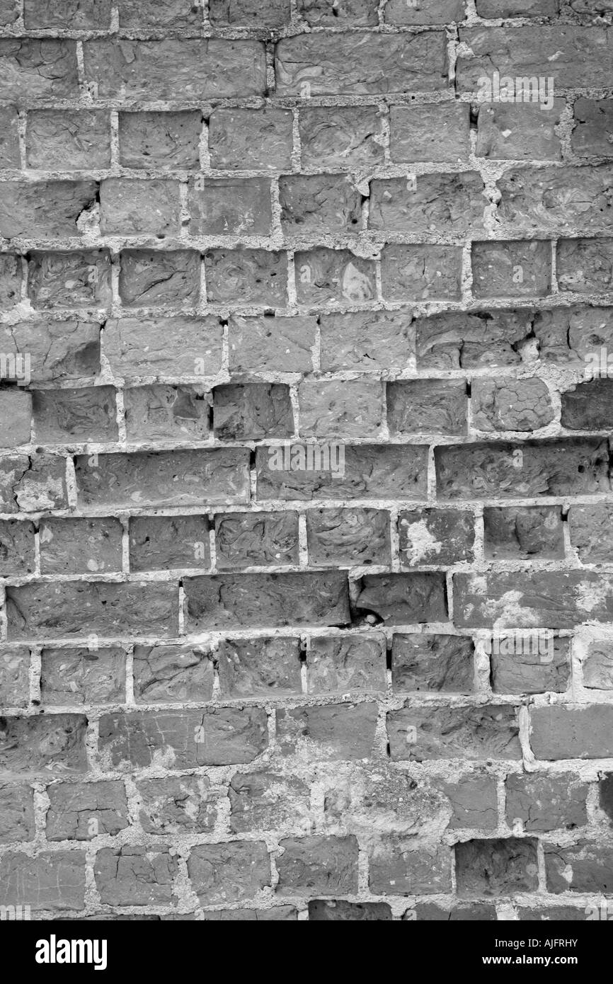 Brick wall at the ruins of the Convict Coal Mines at Lime Bay, Tasmania ...