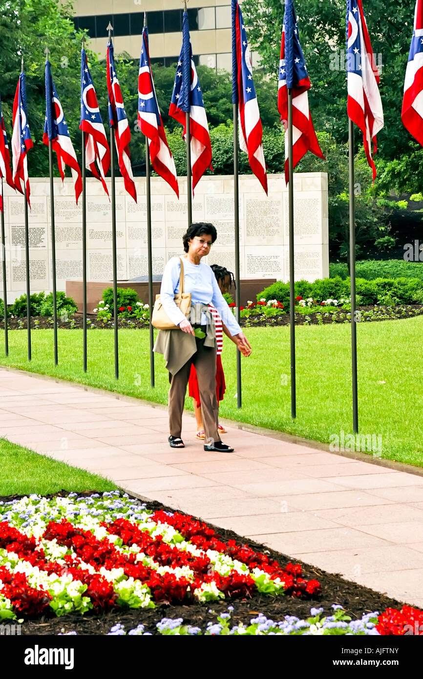 Ohio State flags outside the Capitol building in Columbus OH for ...