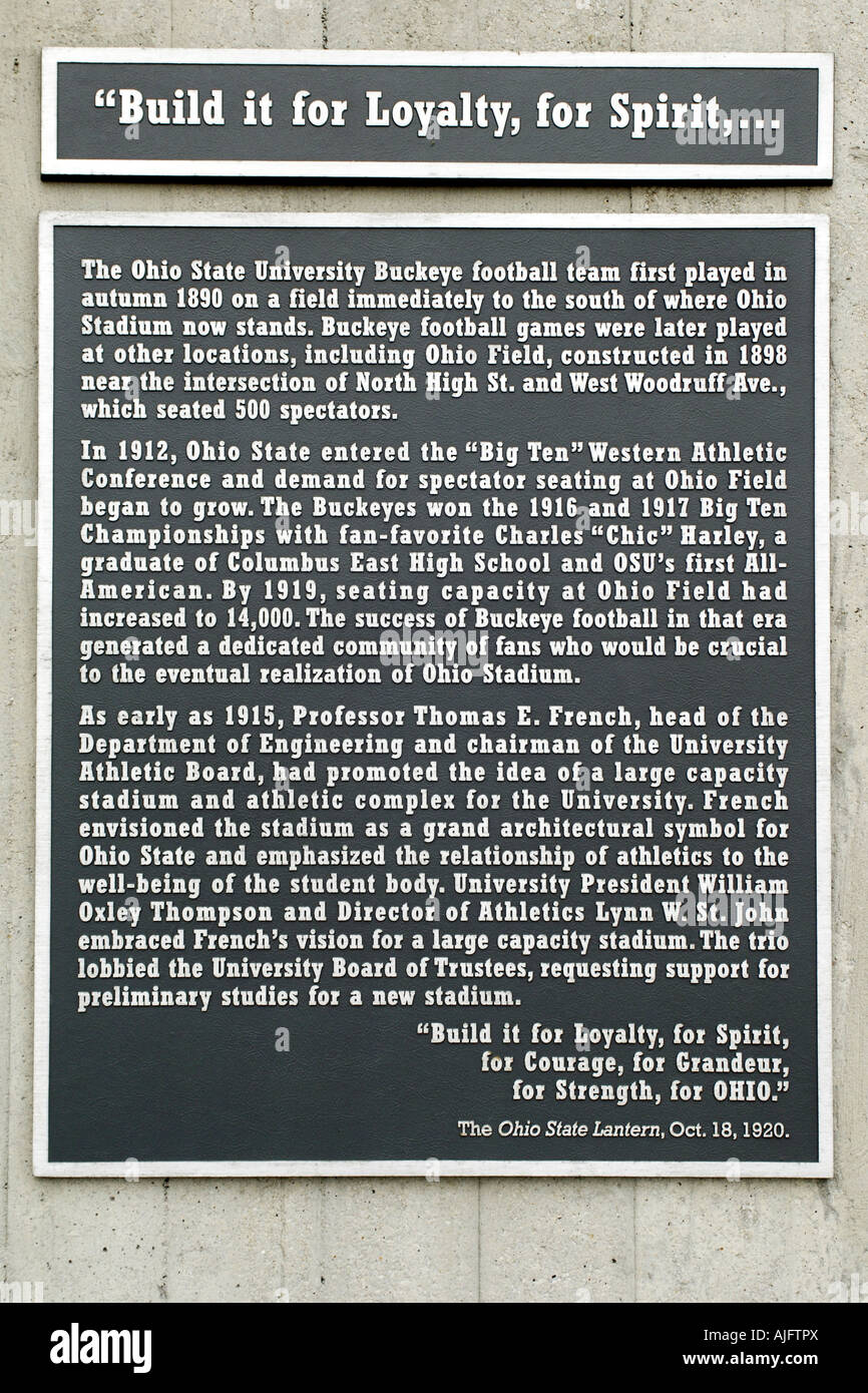 Ohio State Buckeye Football team promotion placard in downtown Columbus ...