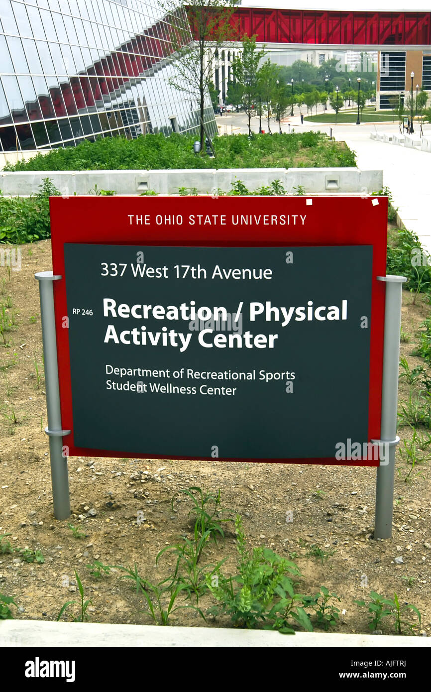 Ohio State University recreation center sign Columbus OH Stock Photo ...
