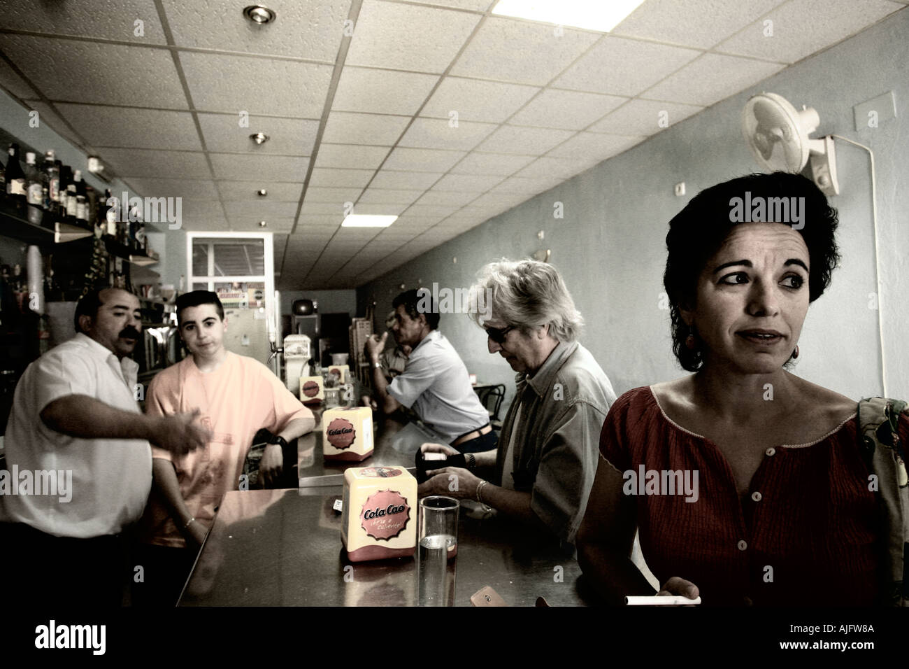 people in a snack bar Stock Photo - Alamy