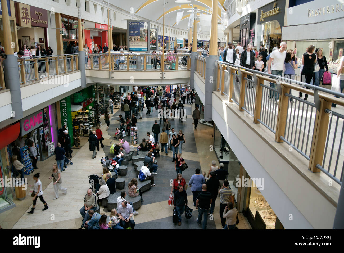 Shoppers at the Bluewater shopping mall Kent England UK Stock Photo - Alamy