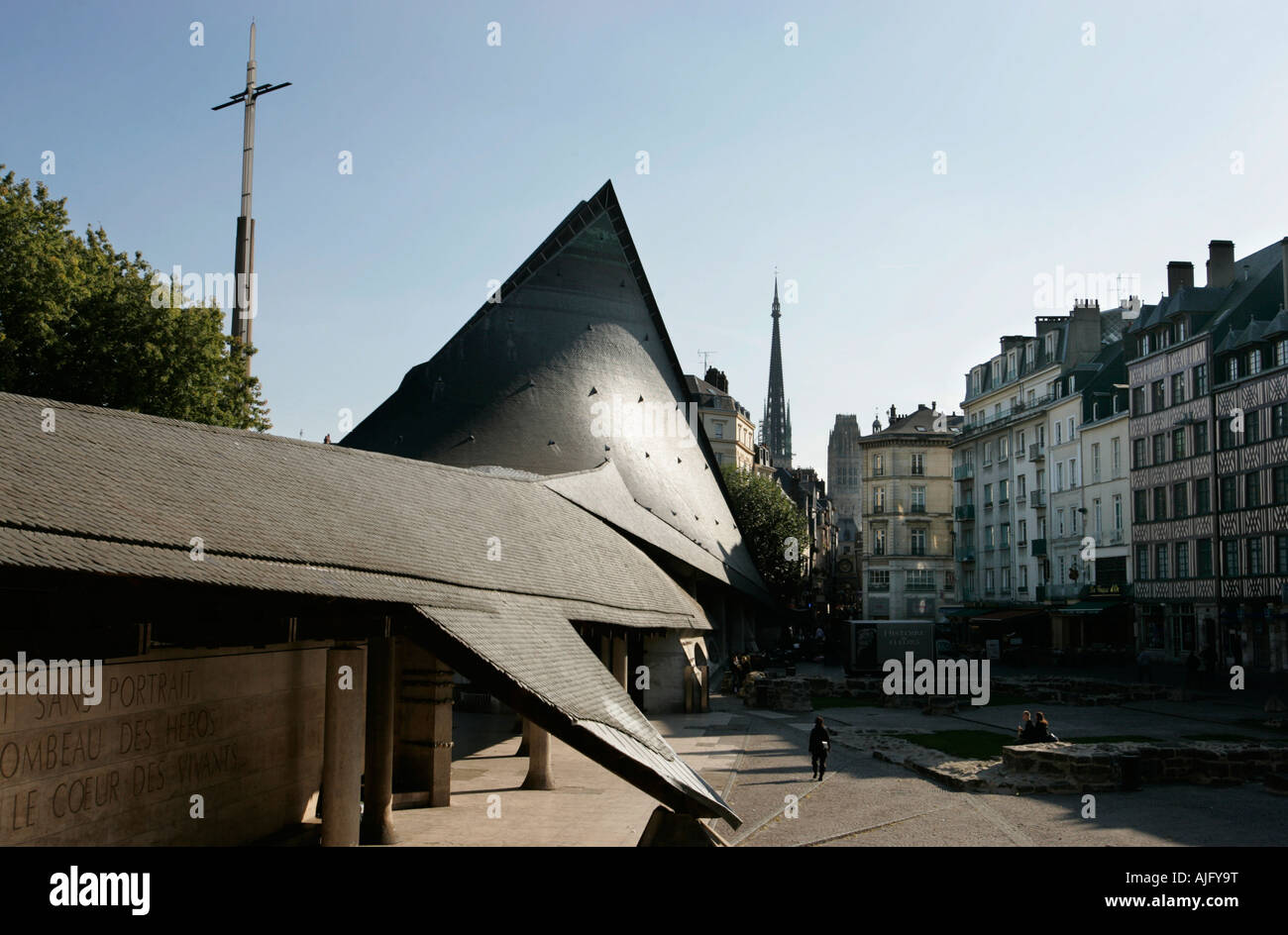 Church Joan of Arc in Place du vieux marche, Rouen France Stock Photo ...