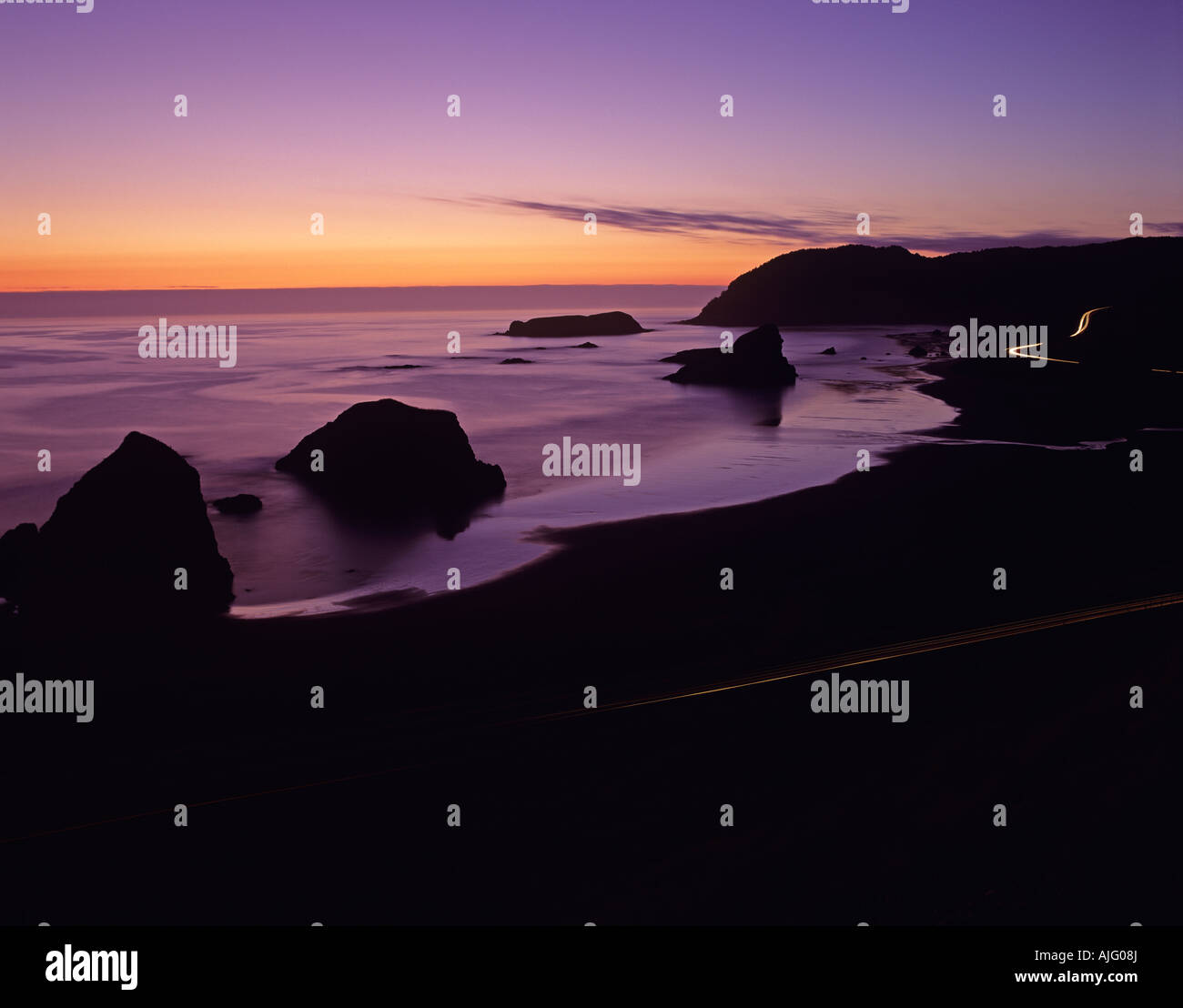 Cape Sebastian State Park Southern Oregon Coast sunset coastline with ...