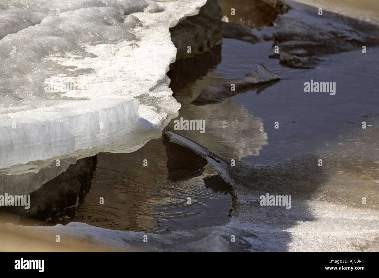Melting ice during Saskatchewan spring thaw Stock Photo - Alamy