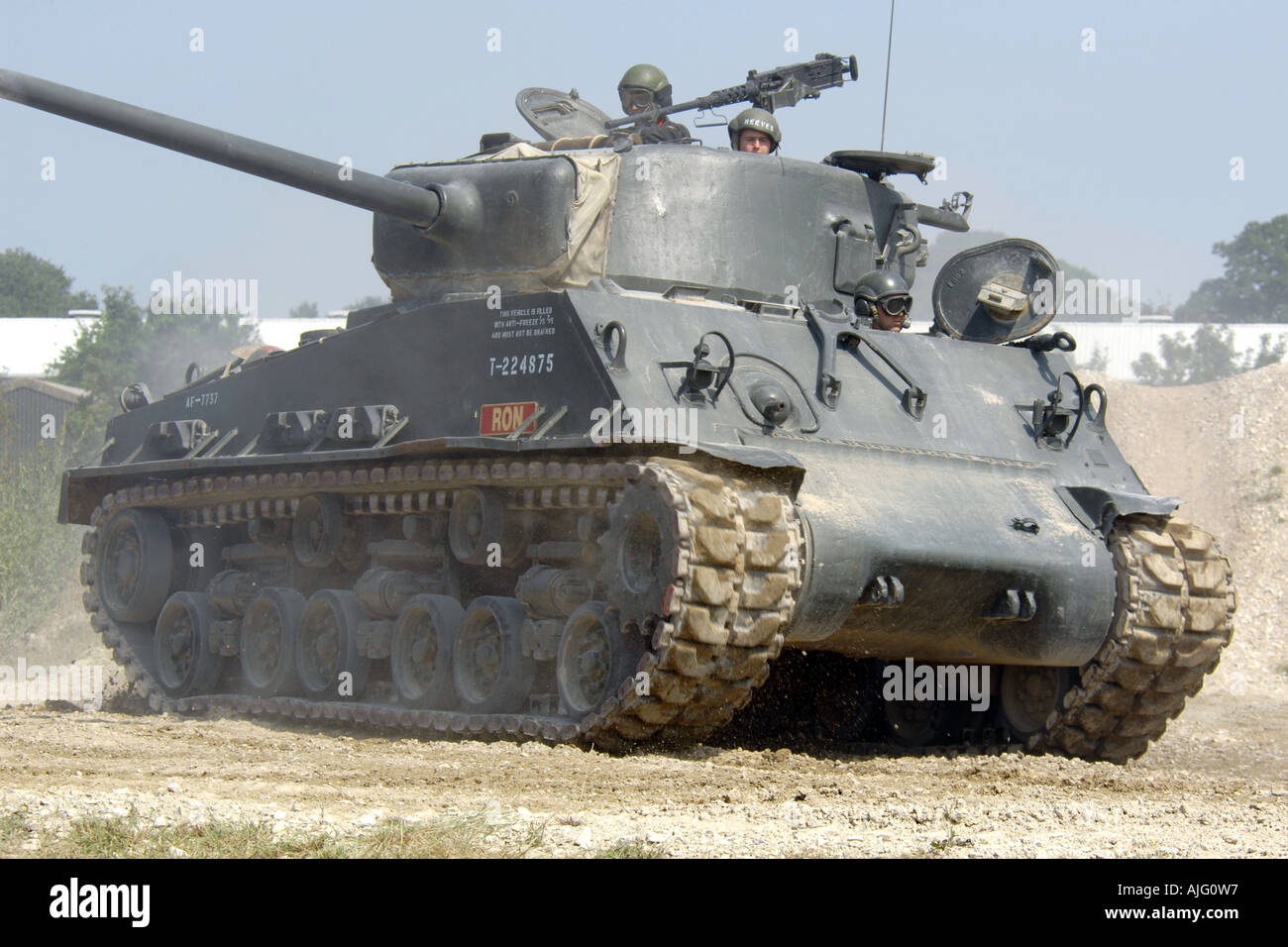 American WW2 Sherman tank on manouvers Stock Photo - Alamy