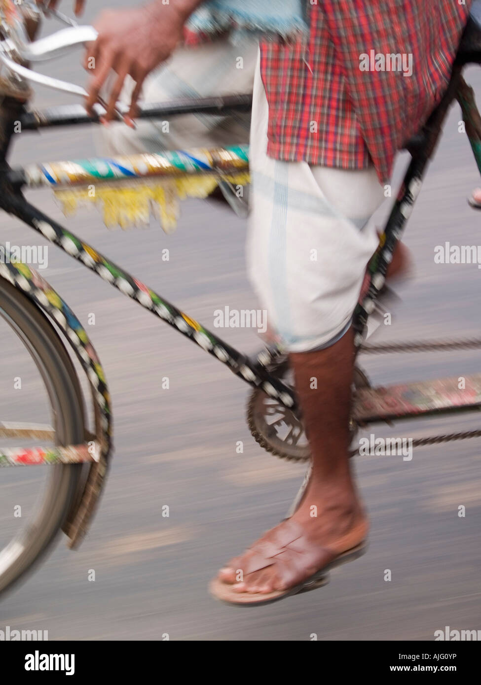Bicycle rickshaw drivers at work Stock Photo - Alamy