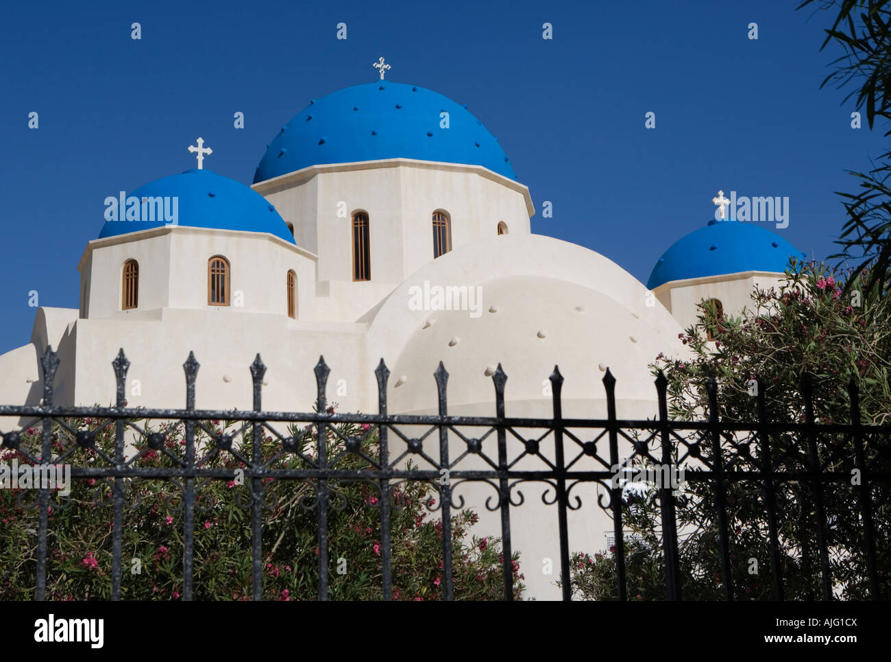 "Timios Stavros" Church Perissa Santorini Greece Stock Photo - Alamy