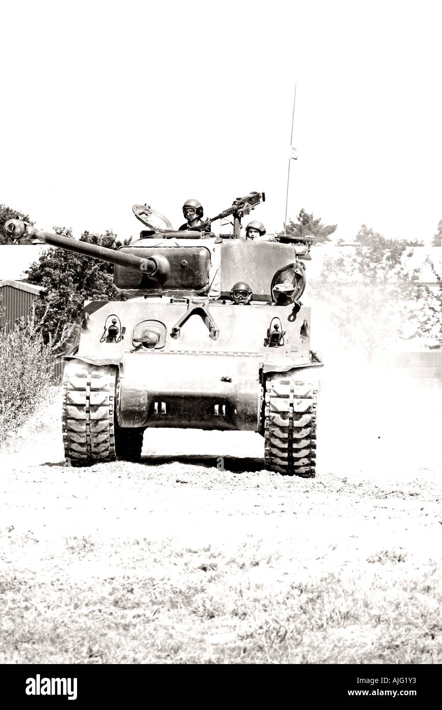 American WW2 Sherman tank on manouvers Stock Photo - Alamy