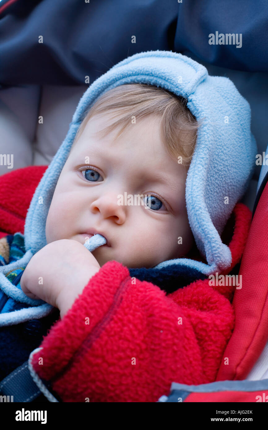 BABY BOY IN STROLLER Stock Photo - Alamy