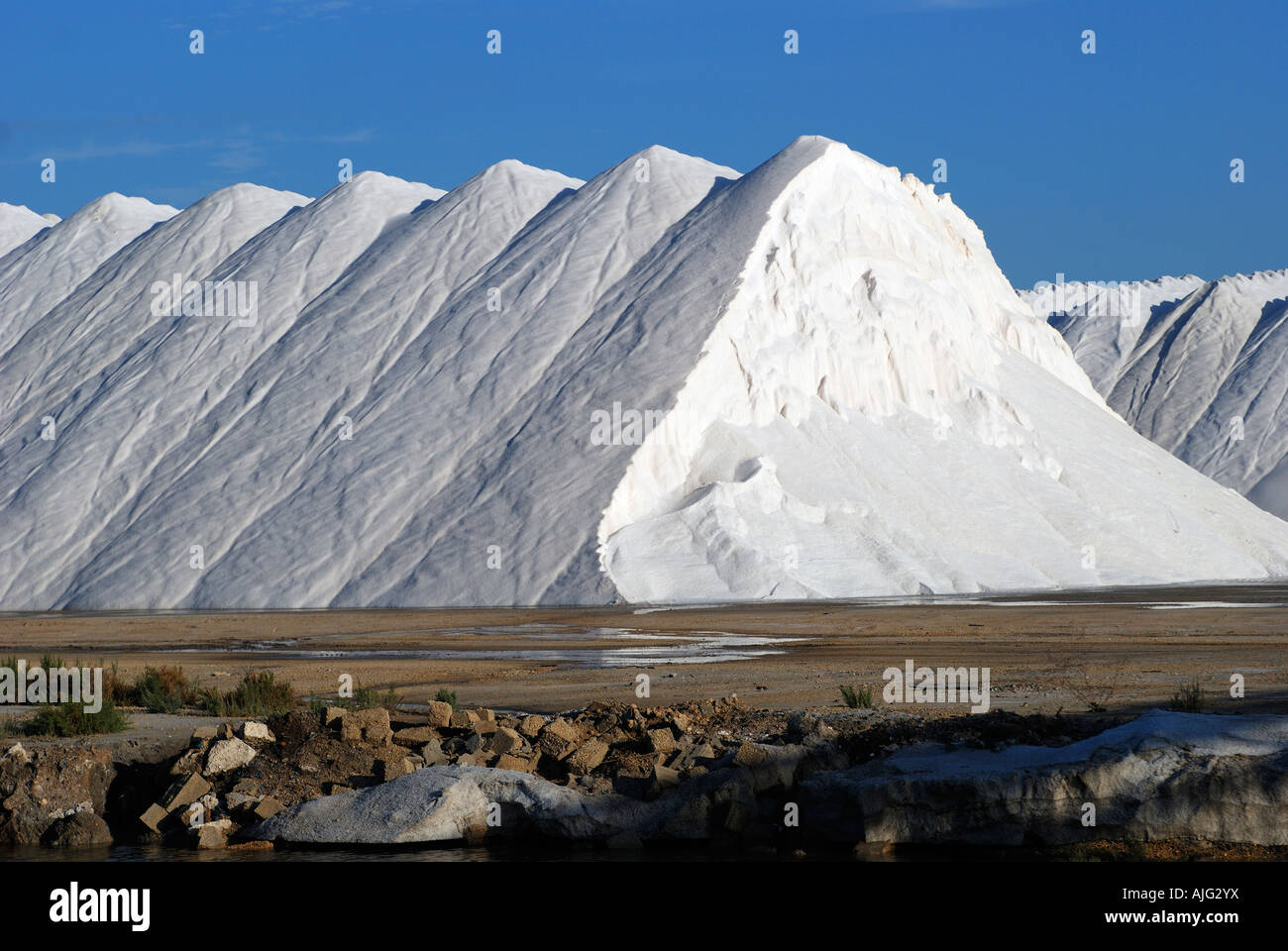 SALT MOUNTAINS AT SALINES DE TORREVIEJA COSTA BLANCA SPAIN Stock Photo ...