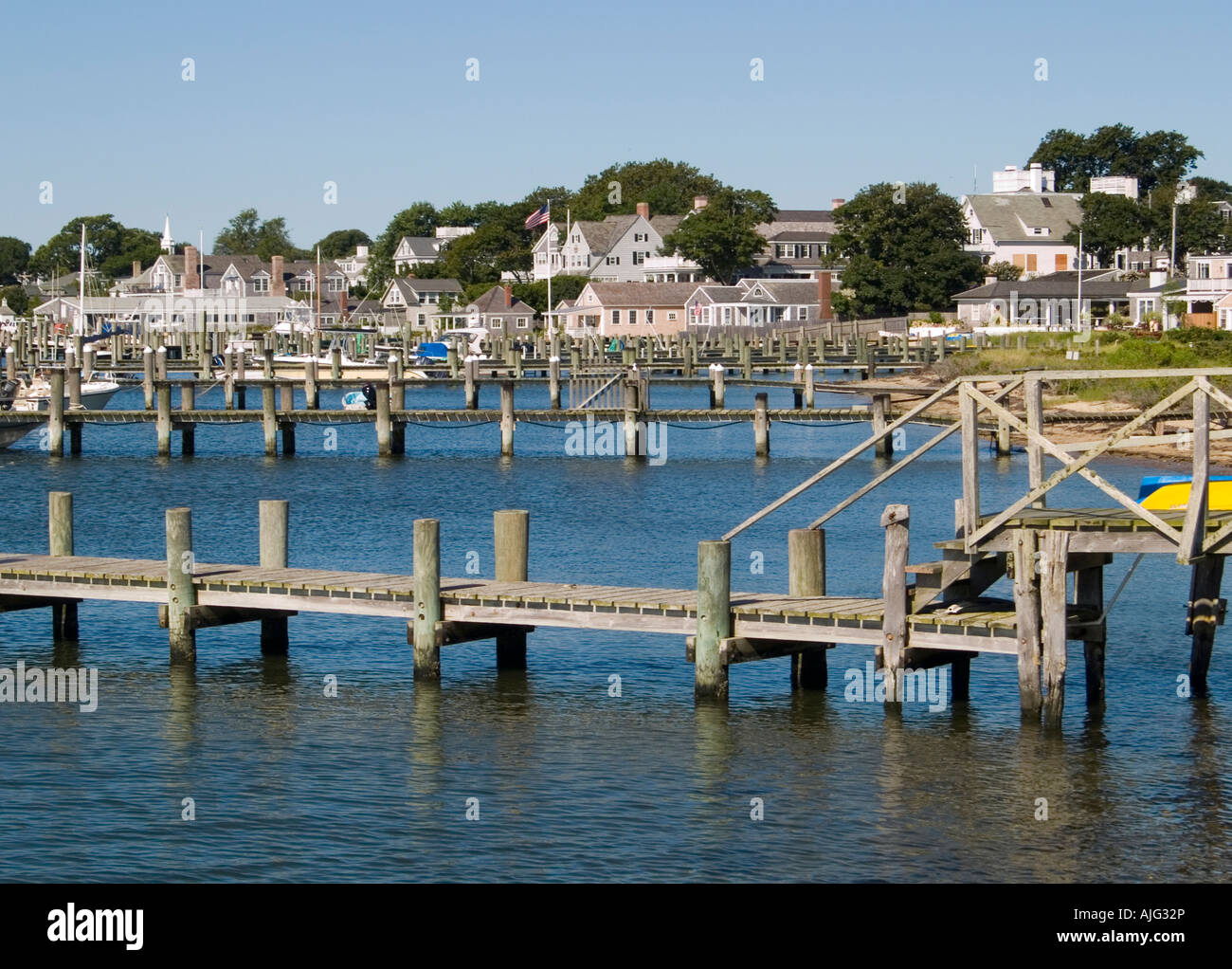 The pier and harbour at Edgartown, Martha's Vineyard Massachusetts New ...