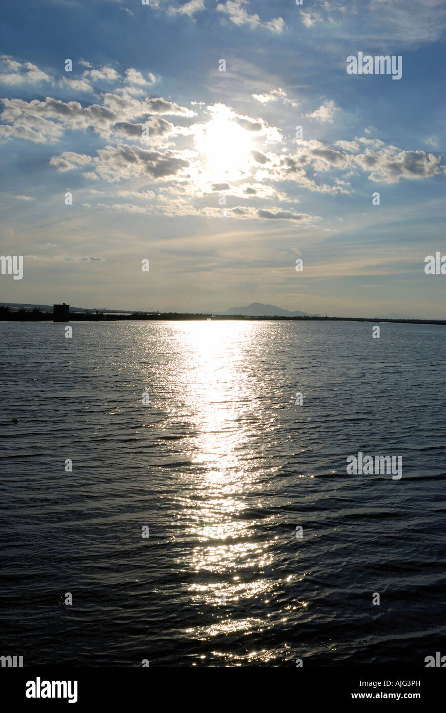 SUNSET OVER SALT LAKE AT PARC NATURAL DE SALINES DE SANTA POLA COSTA ...