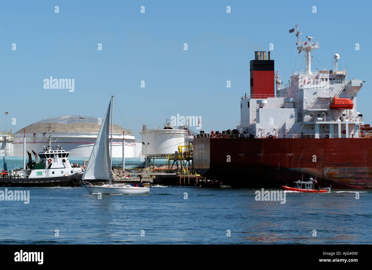 The Busy Main Channel of the Port of Los Angeles California USA Stock ...