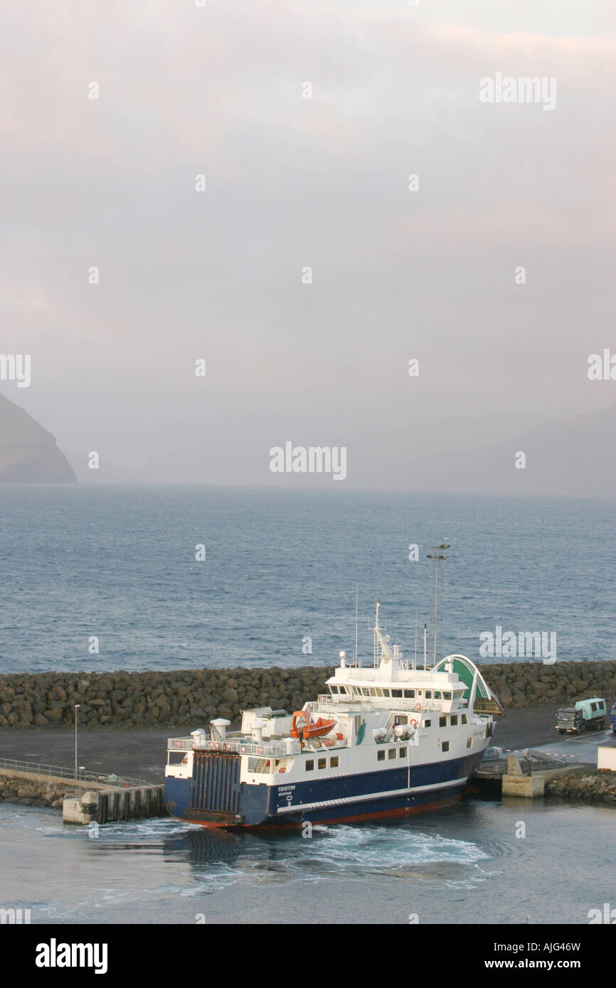 A small local passenger ferry at Faroe Island Stock Photo - Alamy