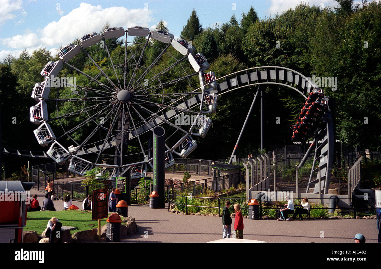 Roller coasters at Alton Towers adventure park in Staffordshire Stock ...