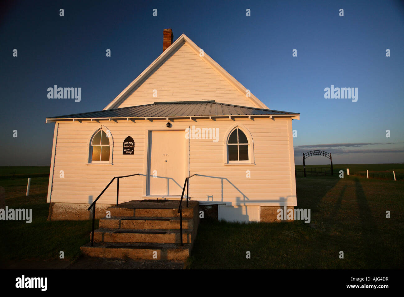 A Saskatchewan country church near sundown Stock Photo - Alamy