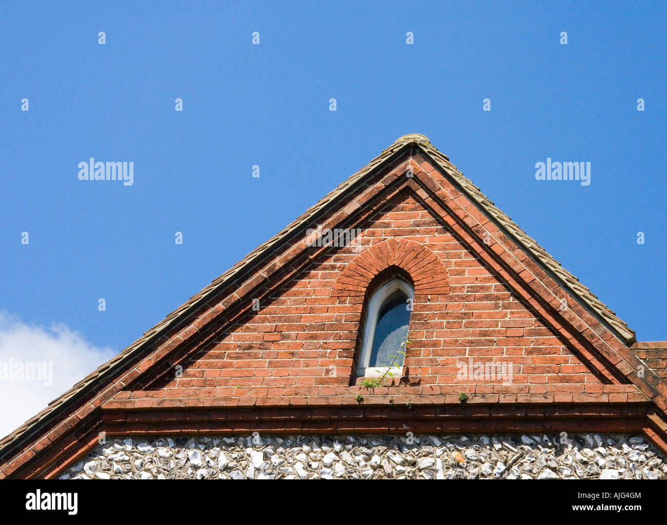Corbelling used on a brick gable Stock Photo - Alamy