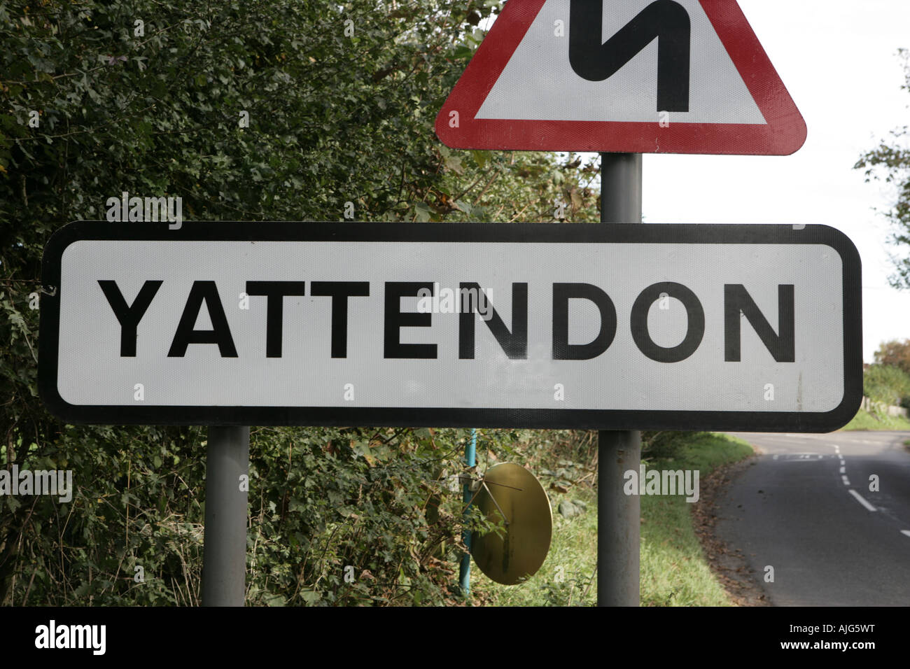 The West Berkshire of Yattendon Road sign Stock Photo - Alamy