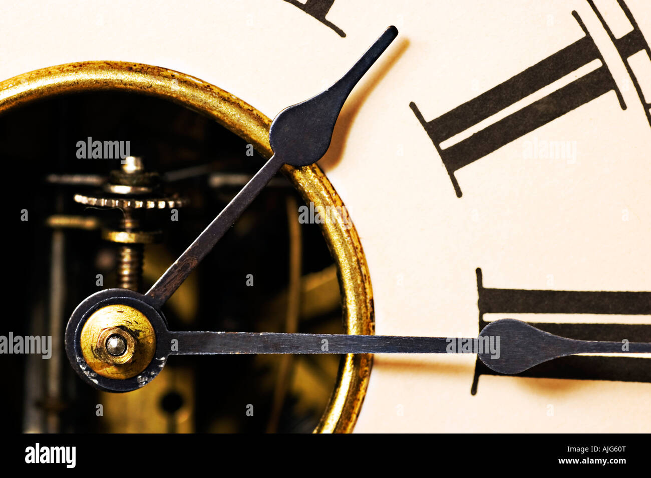 Hands on a clock Stock Photo - Alamy