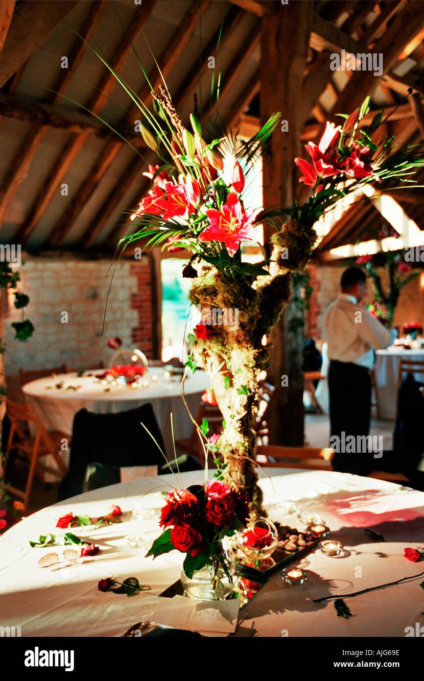 flowers on a table at wedding reception Stock Photo - Alamy