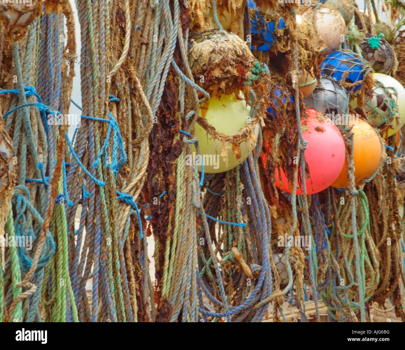 Colourful Fishing Boats ropes and floats Sennen Cove Atlantic Heritage ...