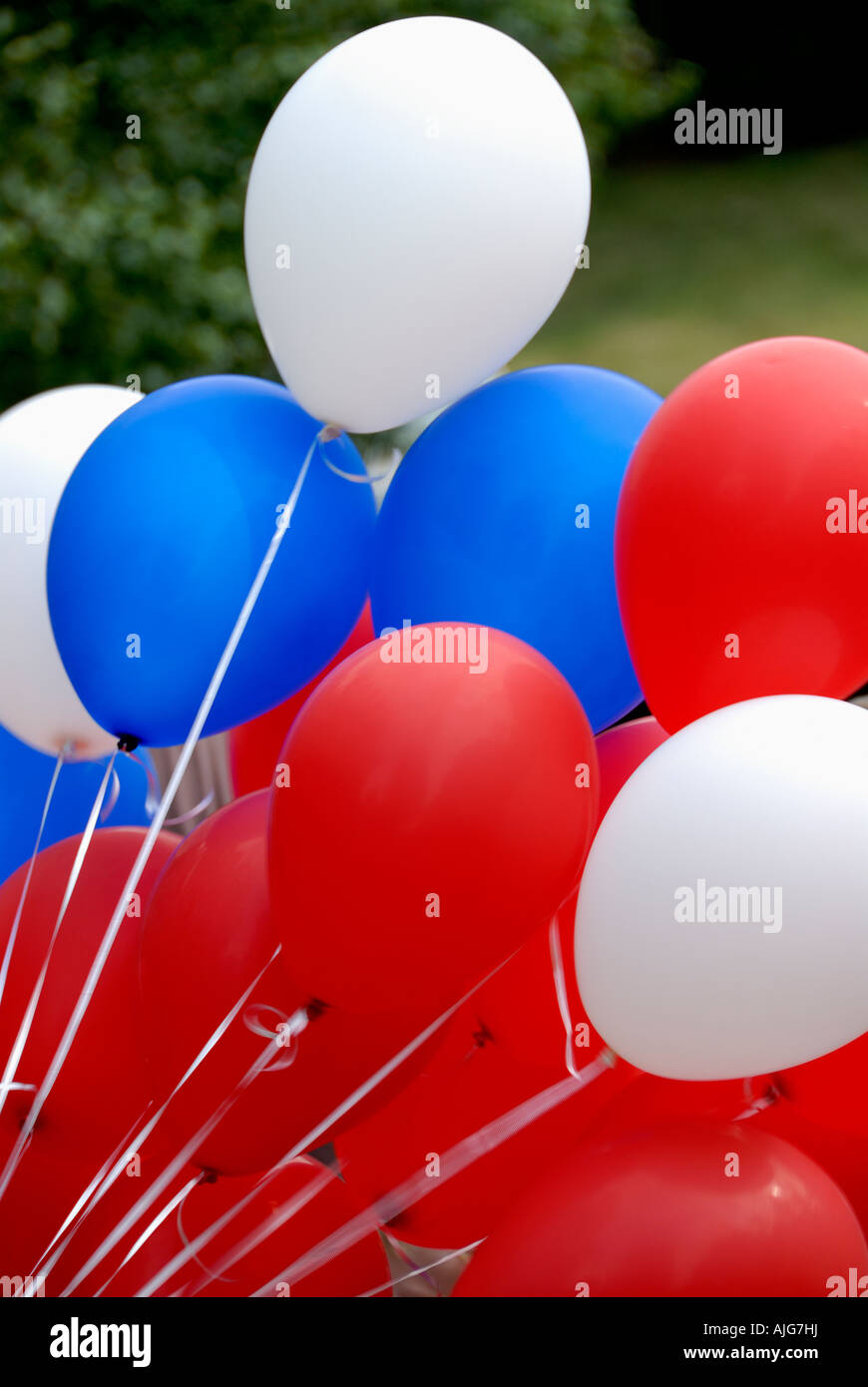 Red White and Blue Balloons 4th of July motion blur Stock Photo - Alamy